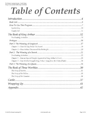 King Arthur and the Middle Ages Unit Study – Five Senses Literature Lessons