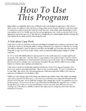 King Arthur and the Middle Ages Unit Study – Five Senses Literature Lessons