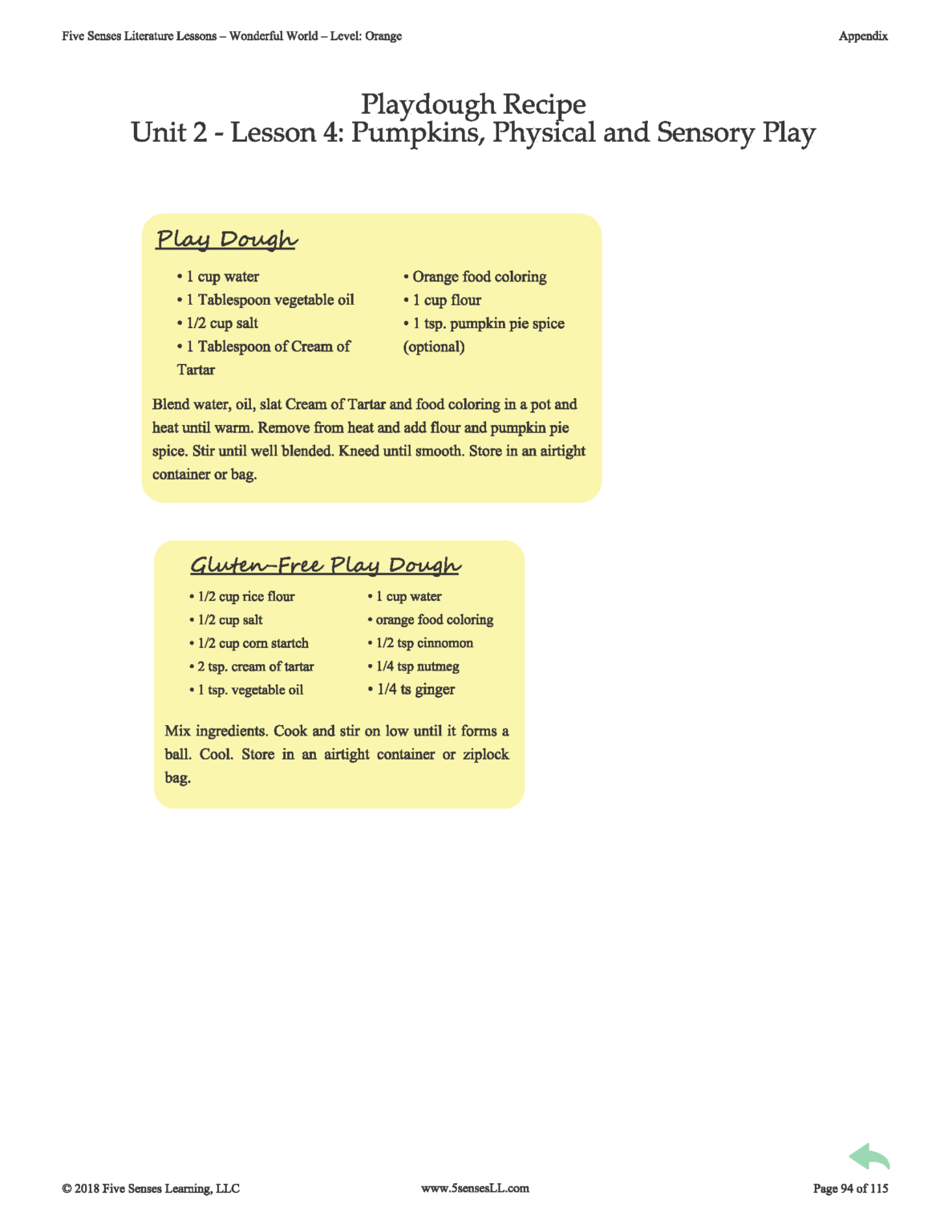 Wonderful World – Five Senses Literature Lessons